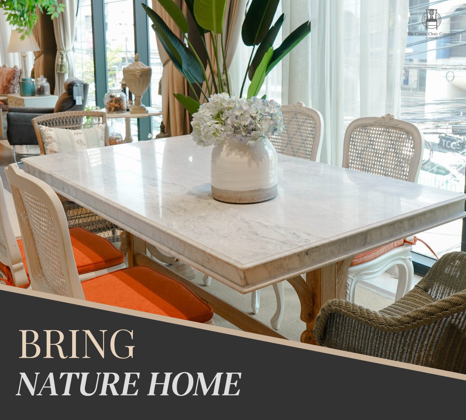 Alex dining table with marble top - Classic Chair