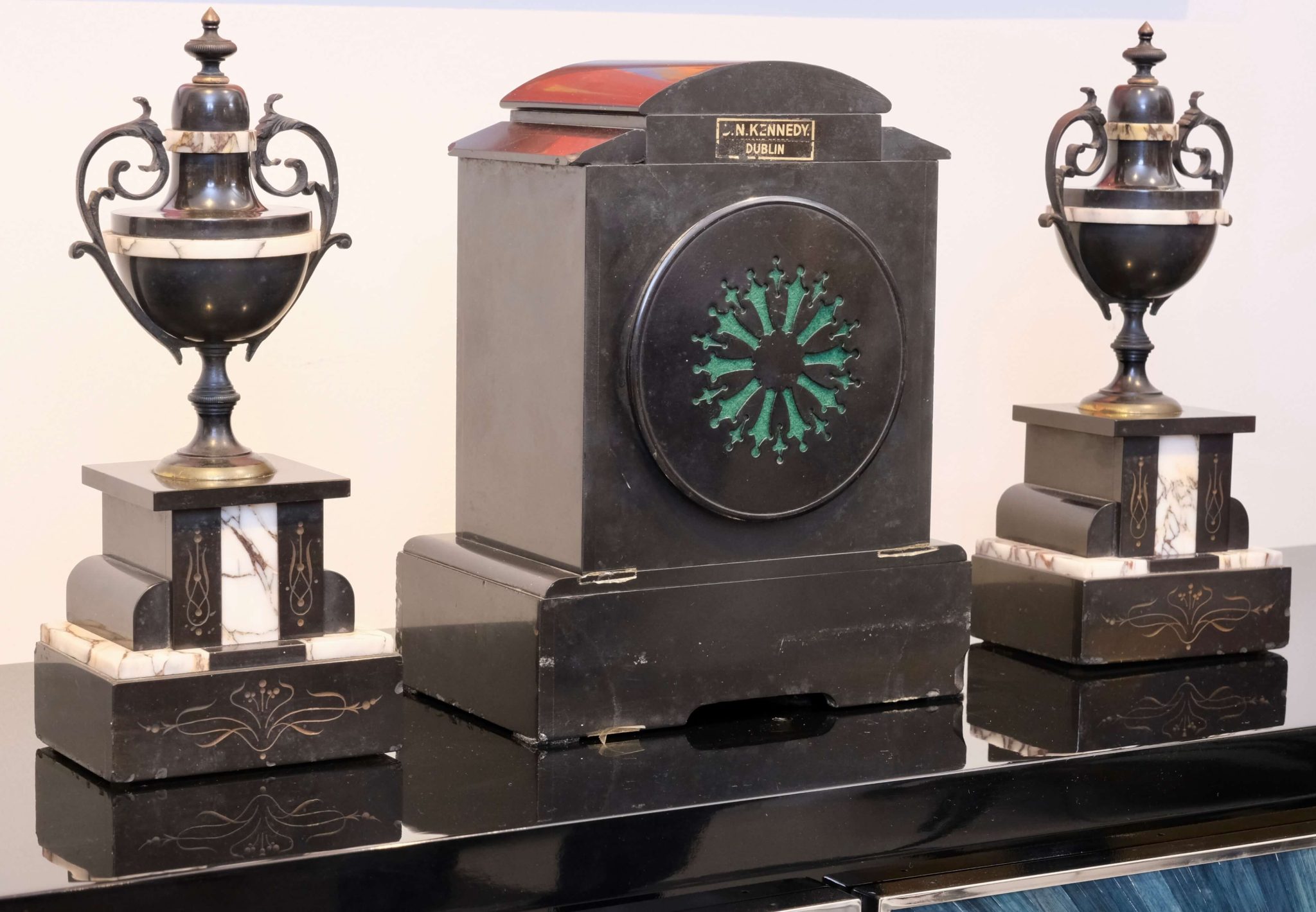 IRISH MANTEL CLOCK SET - ANTIQUE Classic Chair